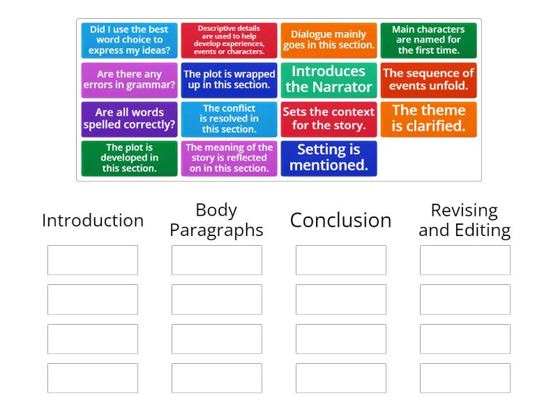Narrative Writing - Group sort