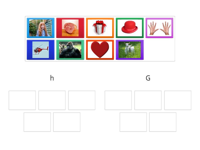 Letter h G sort - Group sort