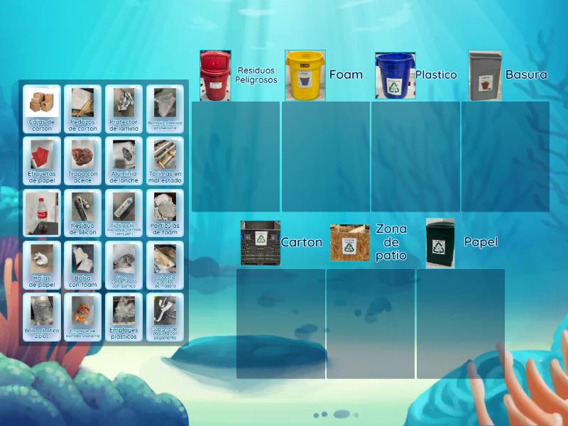 DEPOSITA EL RESIDUO EN EL CONTENEDOR CORRECTO - Group sort