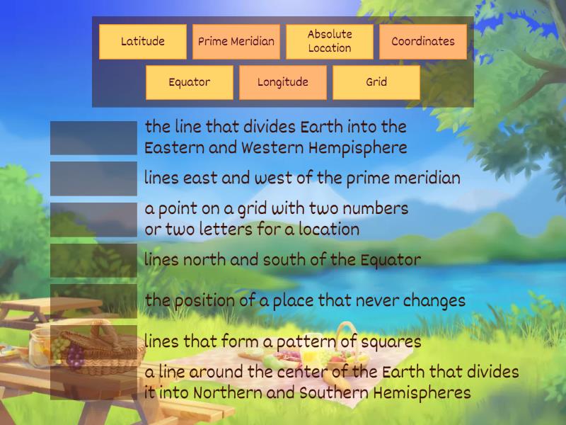 Chapter 3 Using Latitude and Longitude Vocabulary ~ List #2 - Match up