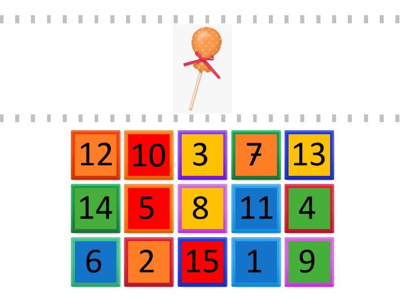 NÚMEROS HASTA EL 15 - Find the match