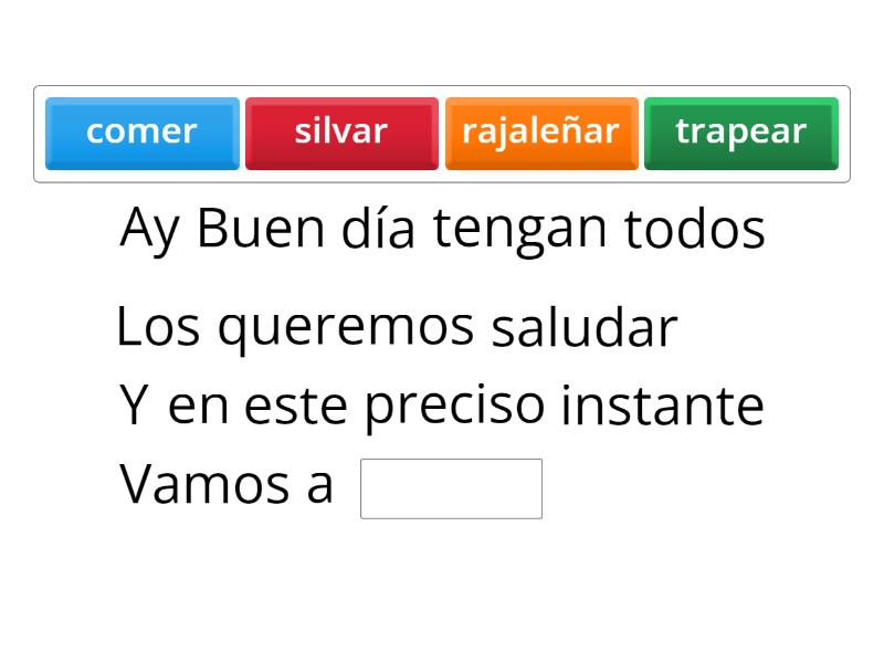 Completa la copla - Completar la frase