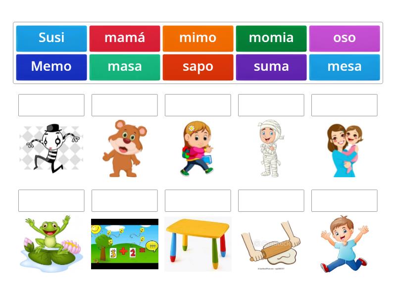 Repasemos algunas palabras con m y s - Une las parejas