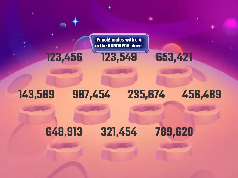 Place Value Punch ~ Hundreds Place - Whack-a-mole