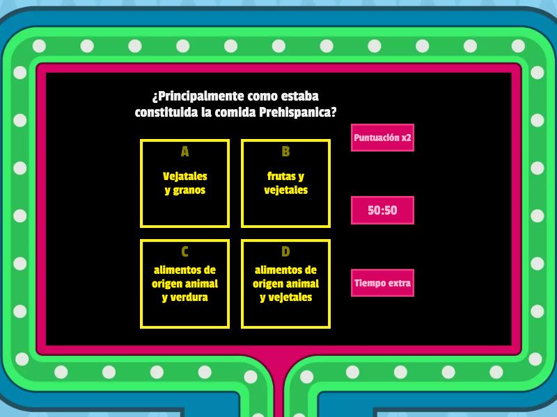 Los sabores de la comida tradicional Mexicana - Gameshow quiz