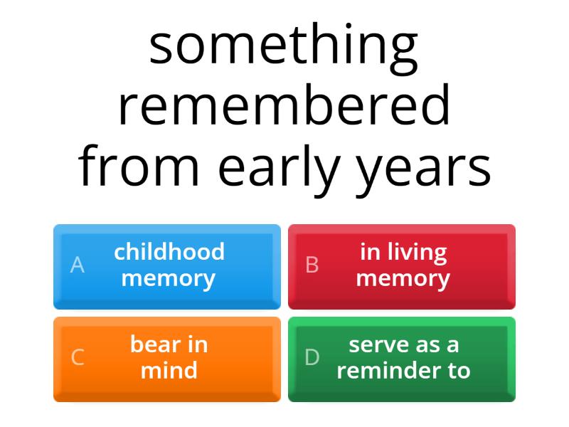 Roadmap B2 3A Memory idioms - Quiz