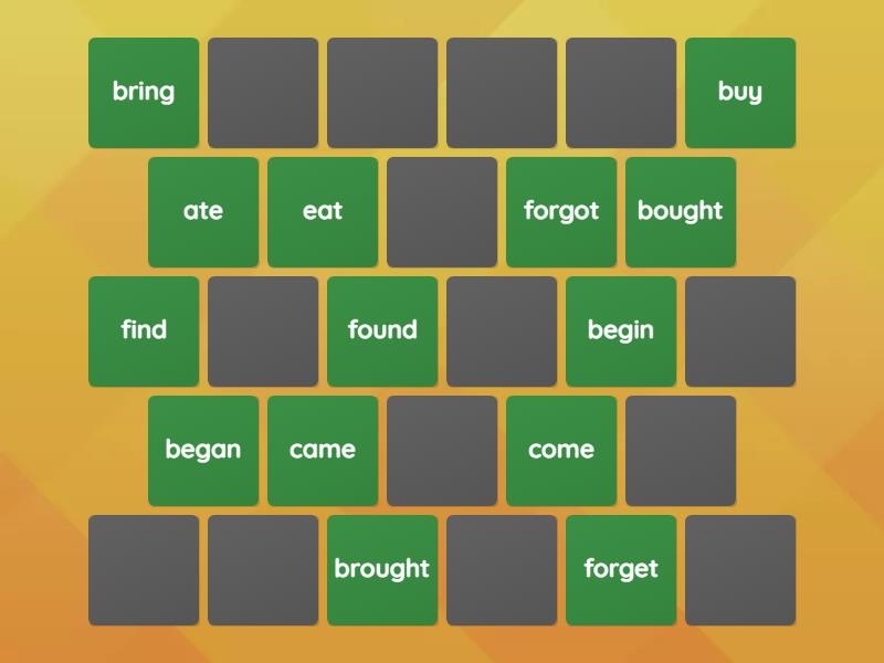 Memory game - irregular verbs - Matching pairs