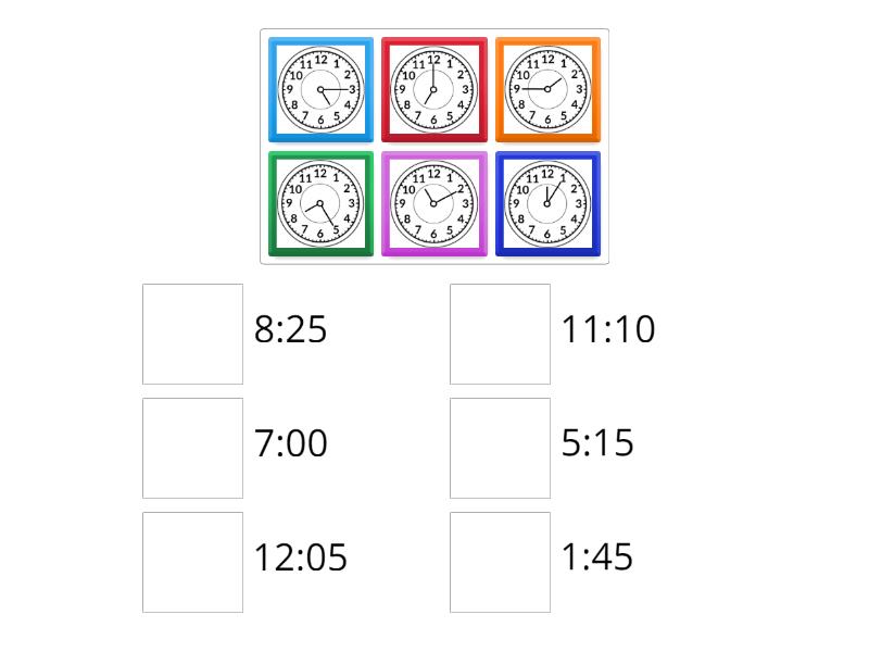 Telling the time - Match up