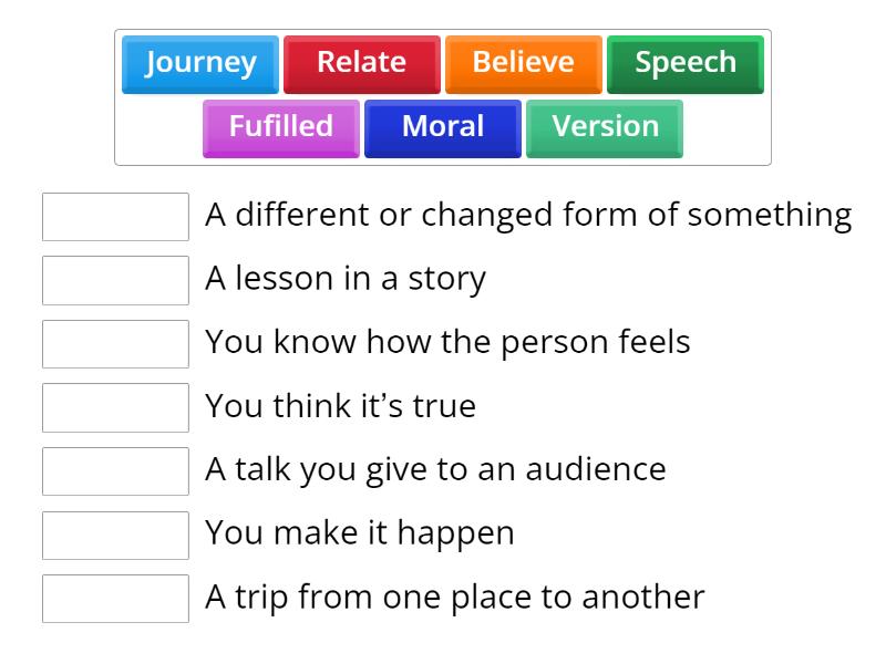 Hollywood Chicken Vocab - Match up