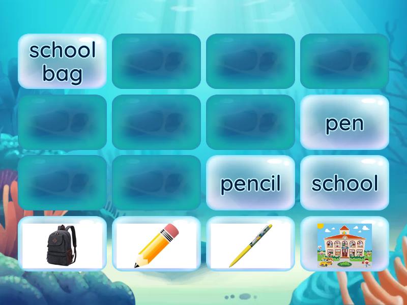 spotlight 3 School things - Matching pairs