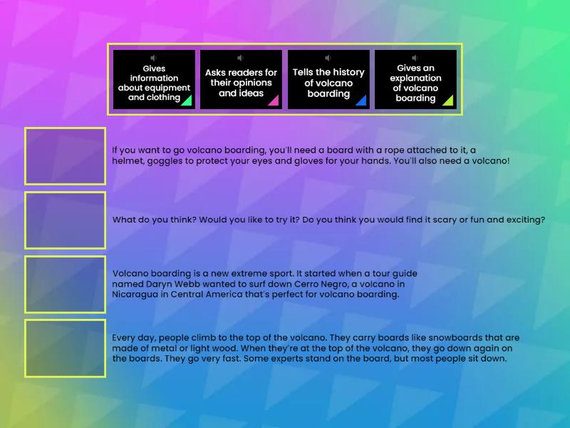 Unit 7: Lesson 6, Writing - Match up