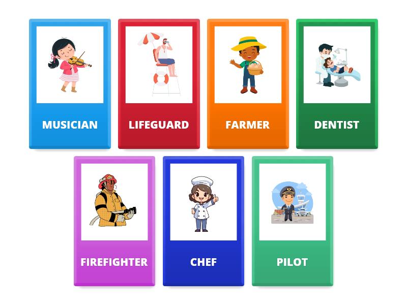 OCCUPATION CARDS - Flip tiles