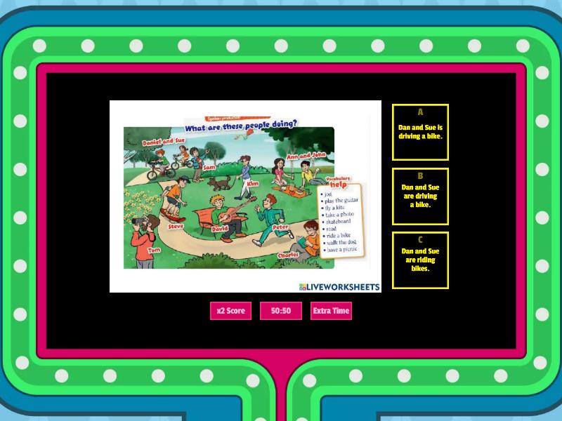 Present Continuous - Gameshow quiz