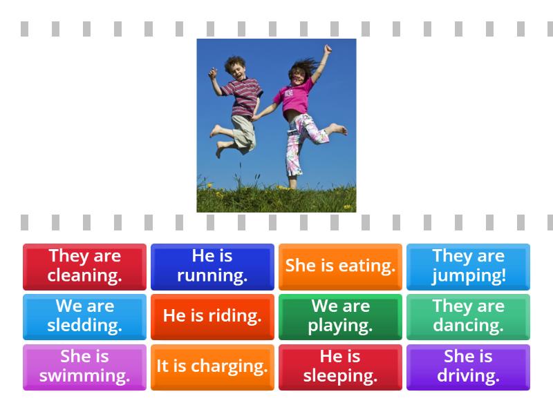 sent Present Progressive verbs w/pronouns - Find the match