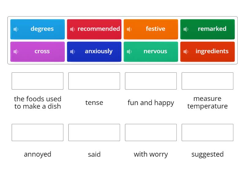The Extra-Good Sunday vocab - Match up