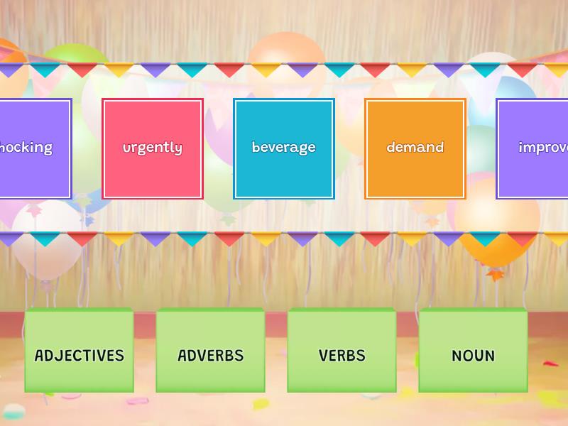 Adjective, adverb, noun or verb? - Speed sorting