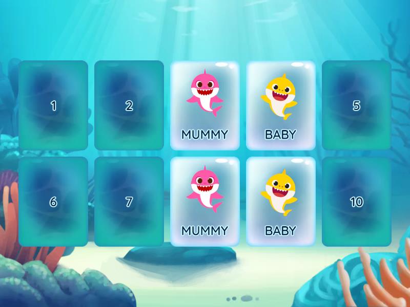 Memory game: Baby shark family! - Combine os pares