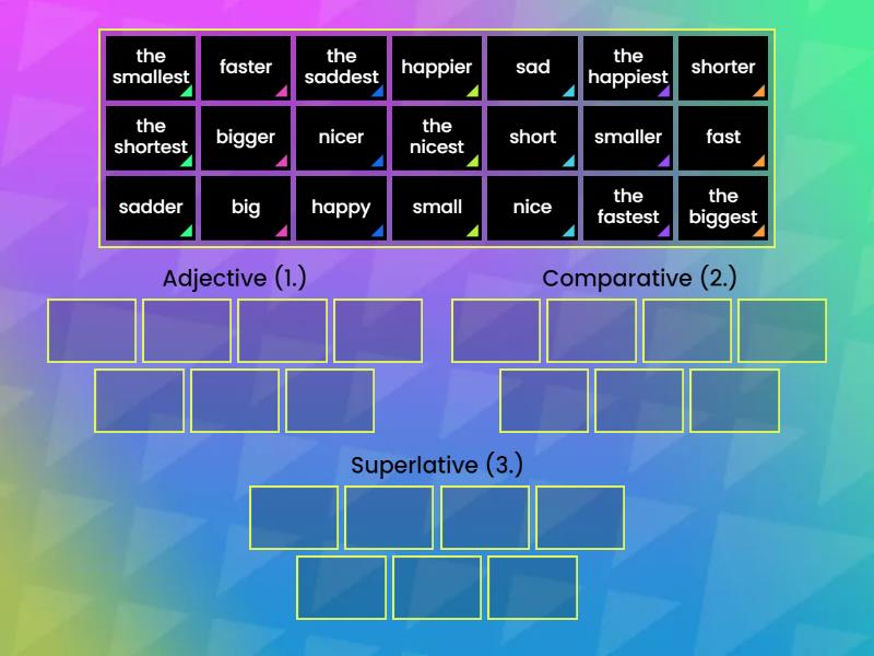 Comparative, superlative - Group sort