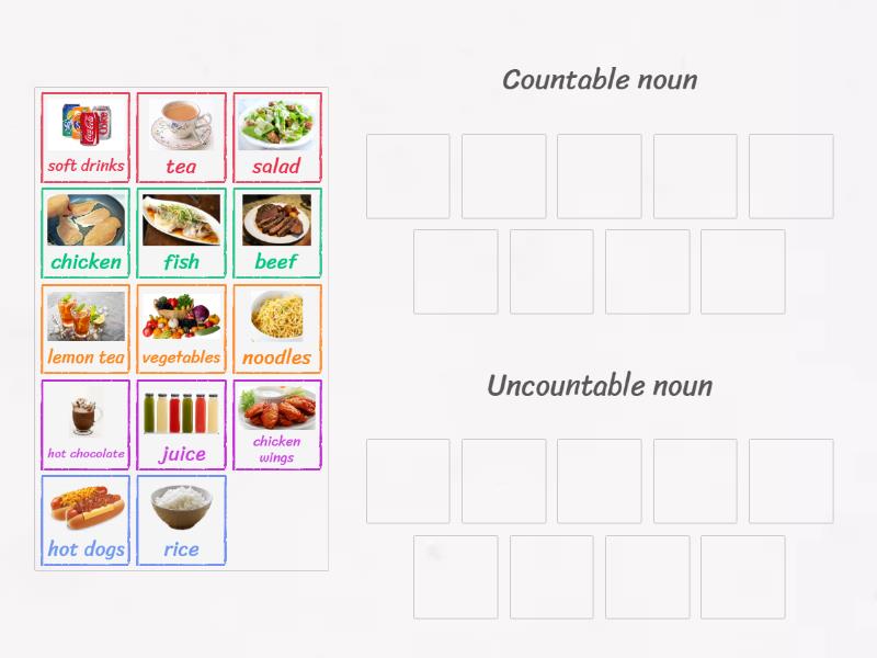Unit 11 - Countable/uncountable nouns - Group sort