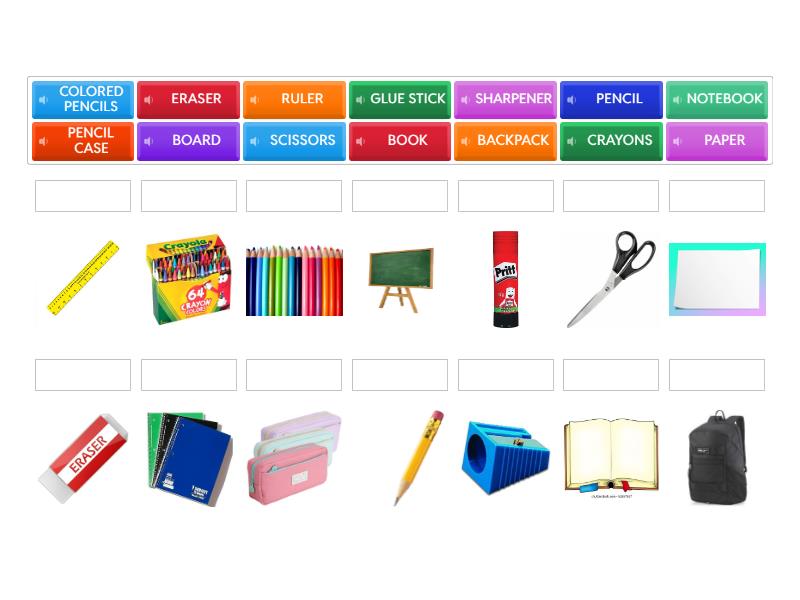SCHOOL SUPPLIES - Match up