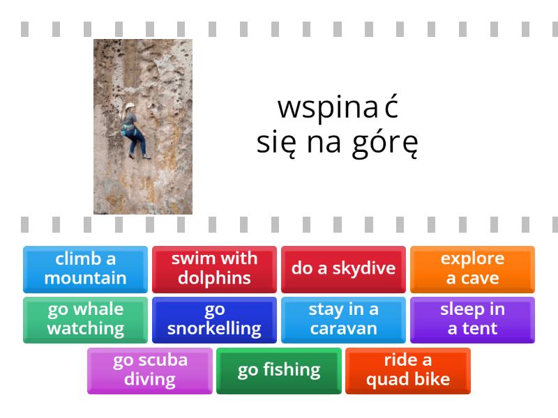 Brainy 6 Unit 8 Adventure activities - Find the match