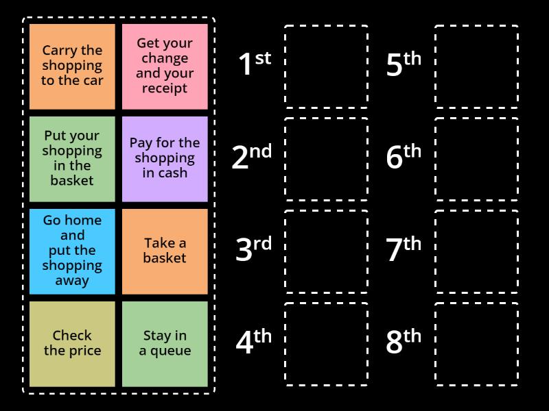 Shopping - Rank order