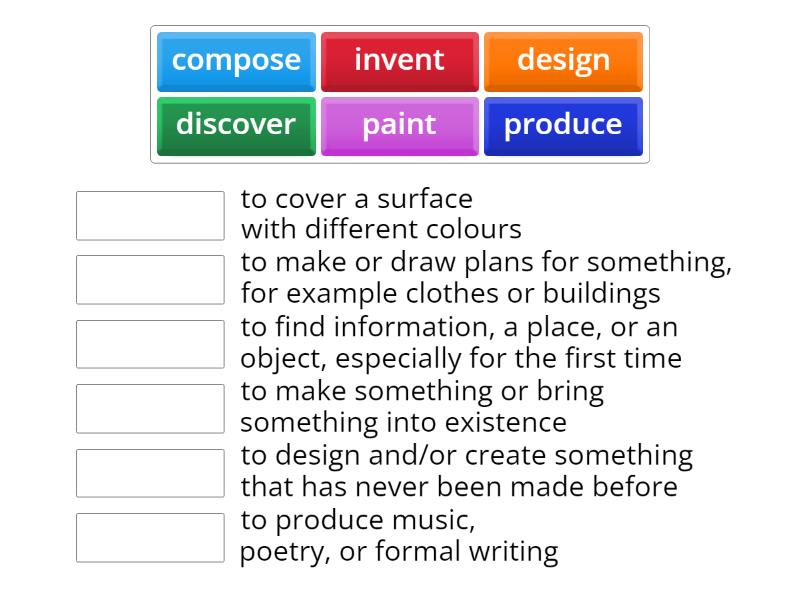 GG 4 Verbs of discovery and creativity - Match up