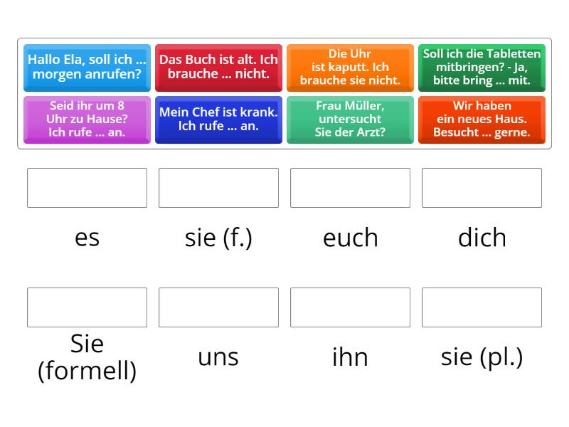 Akkusativ Pronomen - Match up