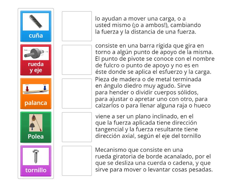 Identifica los elementos - Match up