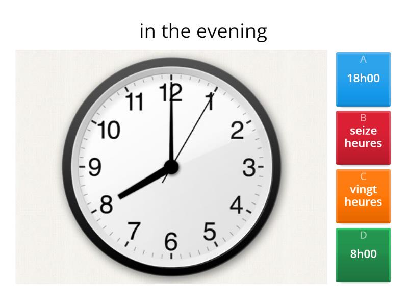Il est quelle heure? L'heure officielle (avec minutes) - Quiz