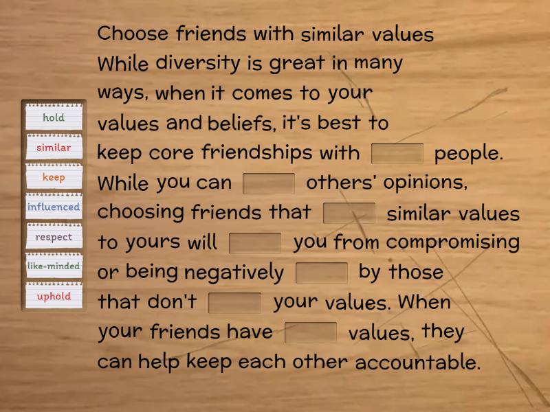 Choosing good friends - Palabra perdida