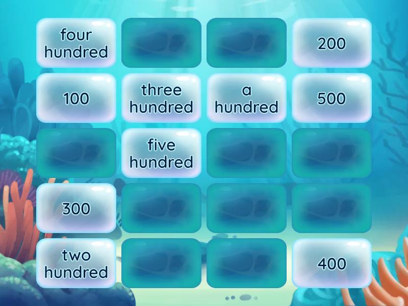 Numbers 100 to 1000 (100,200...) - Matching pairs