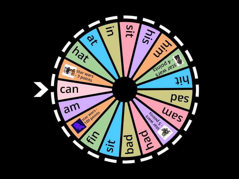 CVC words - star wars - Spin the wheel