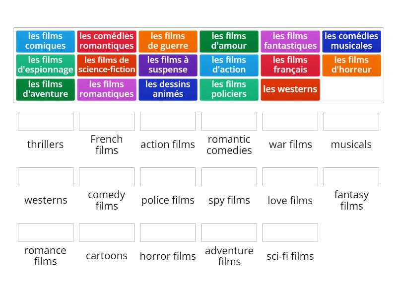 Les genres de film - Match up