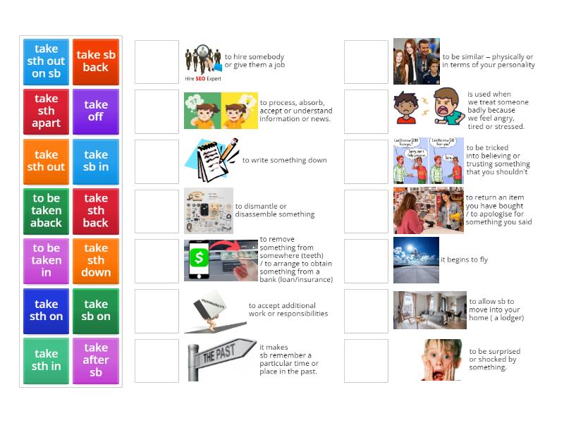 take phrasal verbs (1 part) - Match up