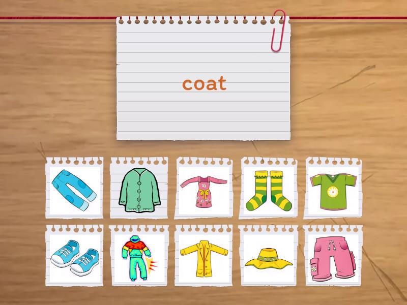 Unit 7 Clothes - Find the match