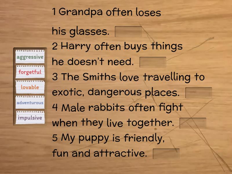Personality - Complete the sentence