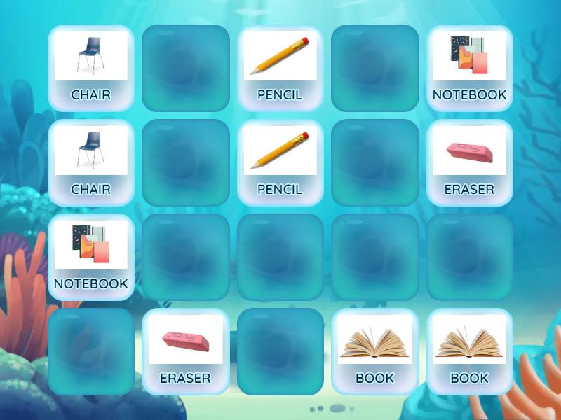 Memory GAME - SCHOOL OBJECTS - Matching pairs