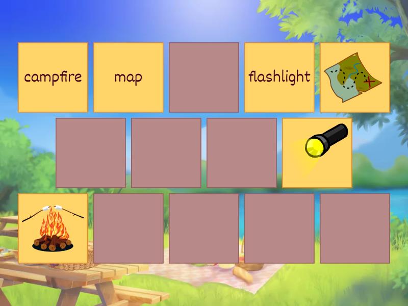 Camping memory game - Matching pairs