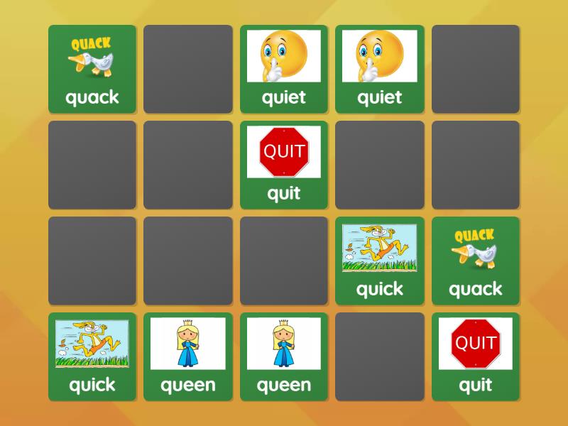 qu words - Matching pairs