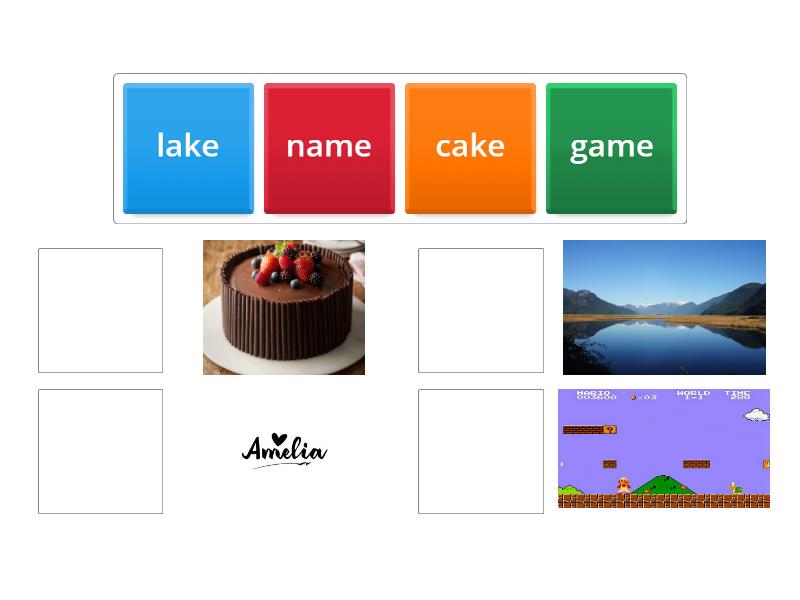 game, cake... - Match up