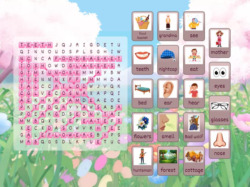 Word search - Little Red Riding Hood - MEIE - Wordsearch
