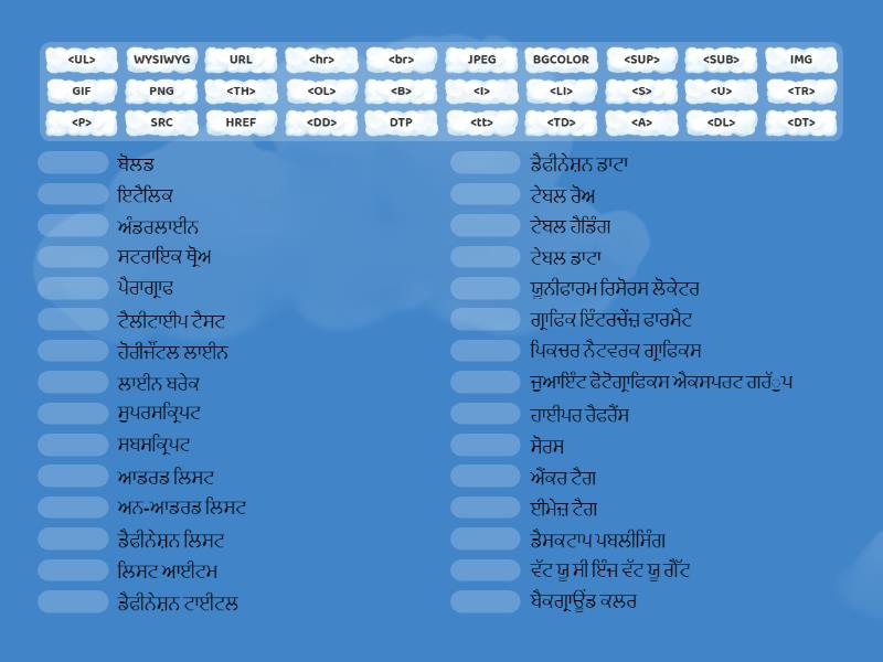 10th CS FULL FORM - Match up