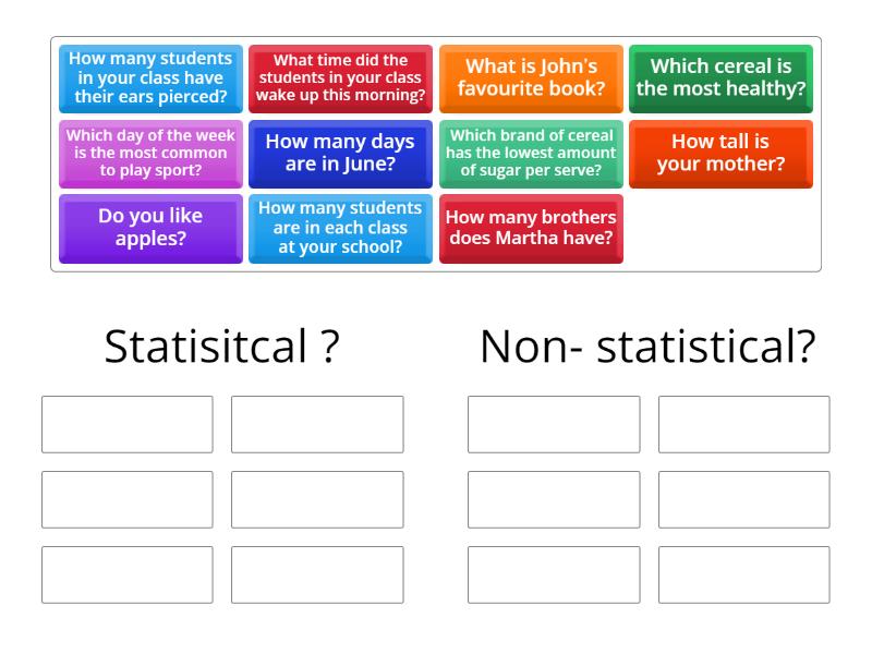 Statistic V's Non Statistic Questions - Ordenar por grupo