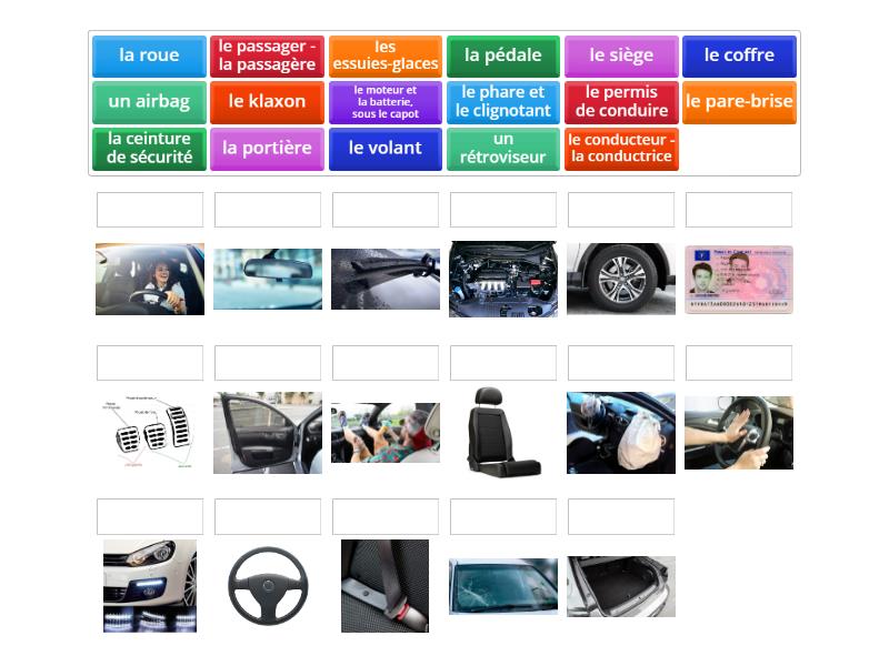 La voiture - vocabulaire - Match up