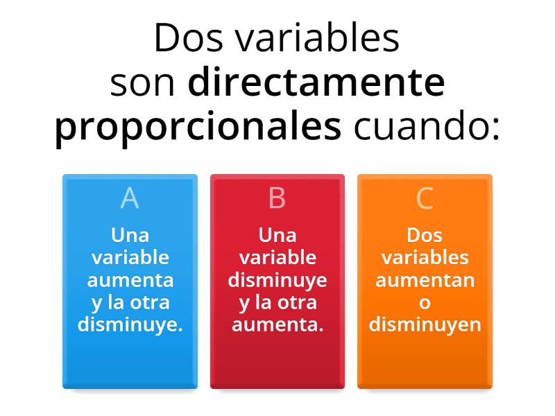 Proporcionalidad Directa e Inversa - Test