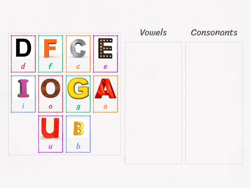 Vowels and consonants - Group sort
