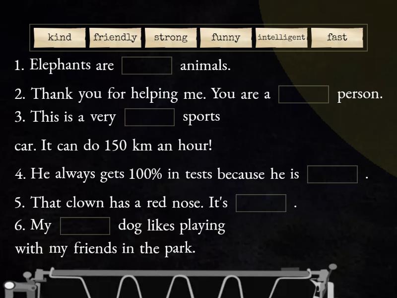 Adjectives - Missing word