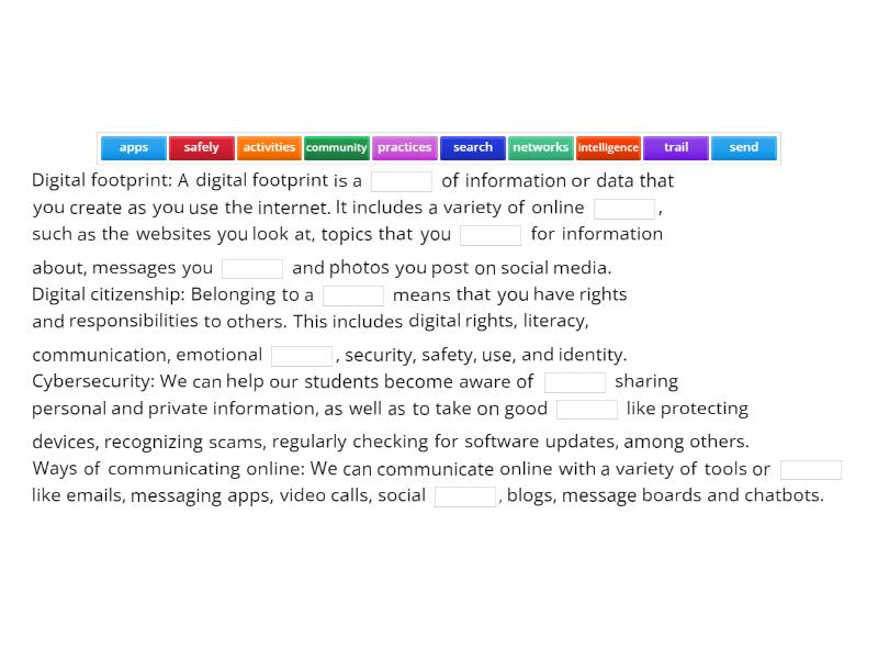 Digital Citizenship - Complete the sentence