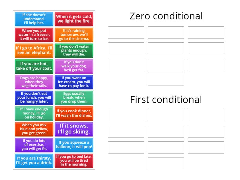 Zero or First Conditional? - Group sort